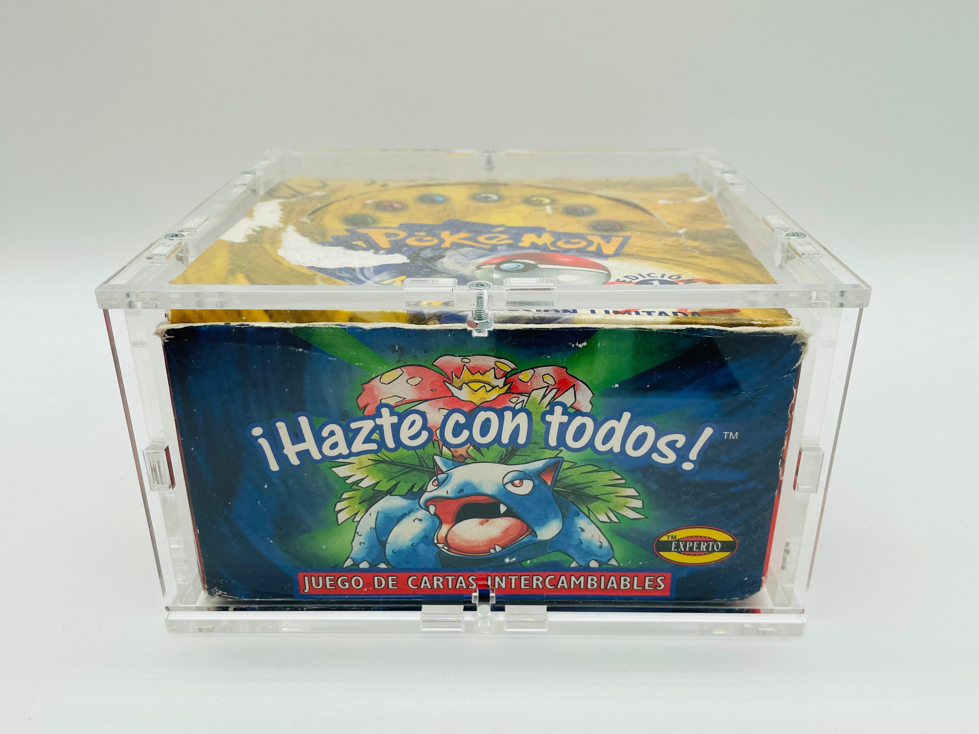 Pokémon Basis/Base Set 1. Edition Display [Spanisch / Leer] + Acryl-Ca ...